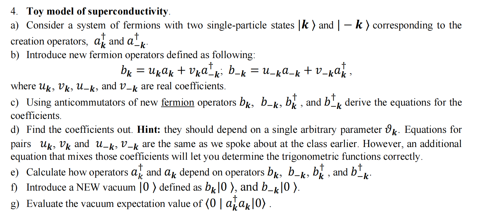 Toy Model Of Superconductivity A ﻿consider A System