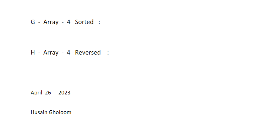 Solved Sample Run : Array Manipulations in Python By Husain | Chegg.com