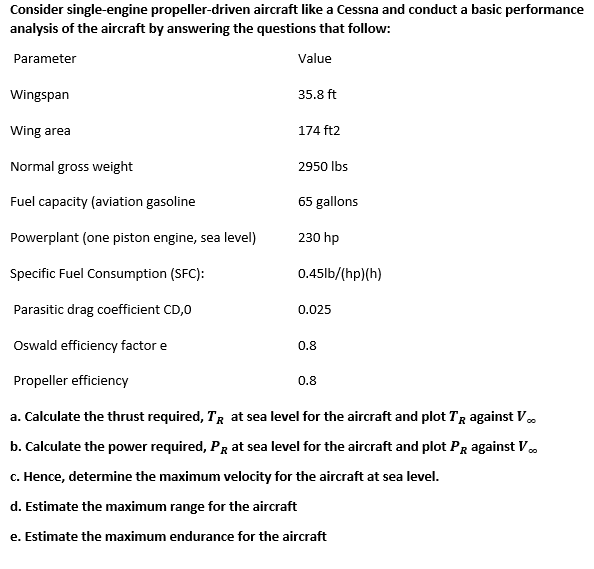 Solved Consider single-engine propeller-driven aircraft like | Chegg.com