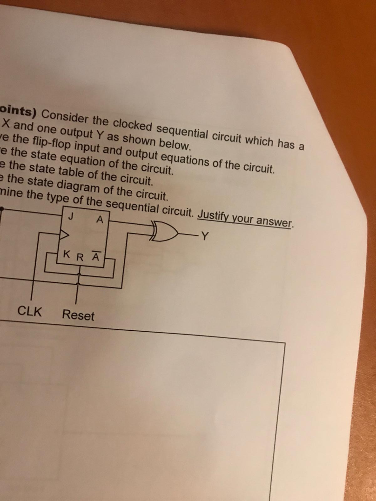 Solved oints) Consider the clocked sequential circuit which | Chegg.com