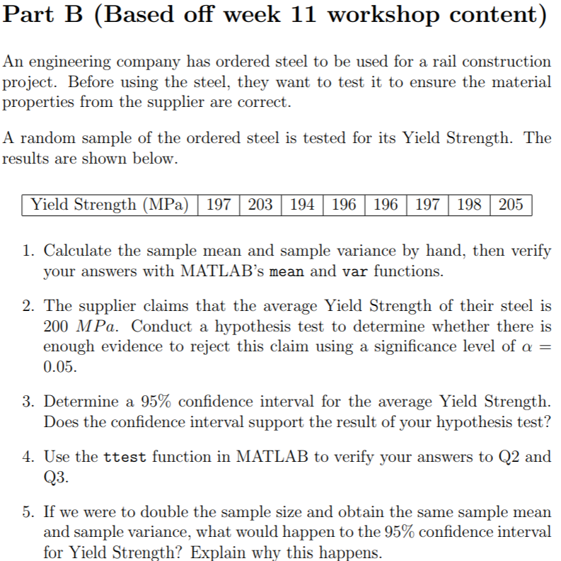 Solved Part B (Based off week 11 workshop content) An | Chegg.com