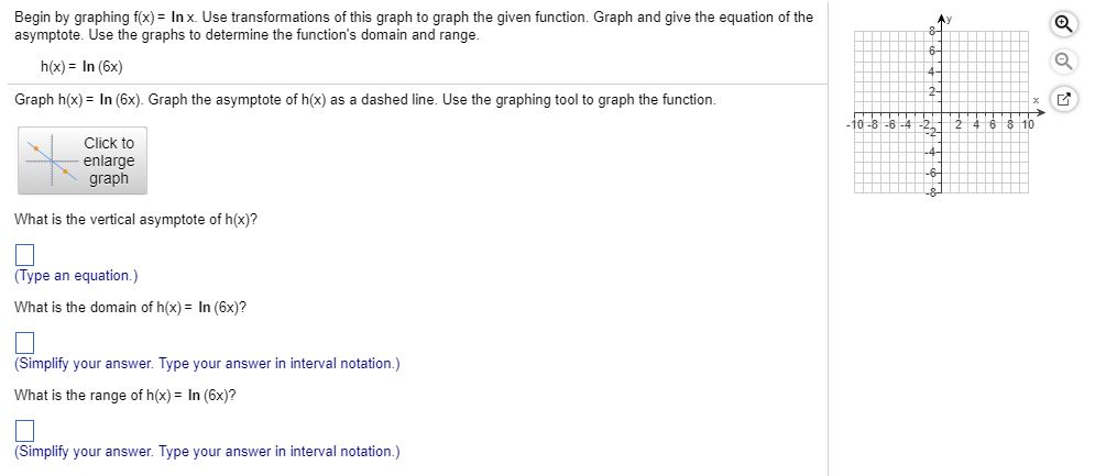 Solved Begin by graphing fx)- Inx. Use transformations of | Chegg.com