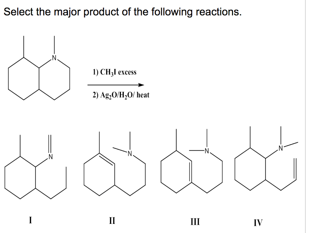 Solved Select the major product of the following reactions | Chegg.com