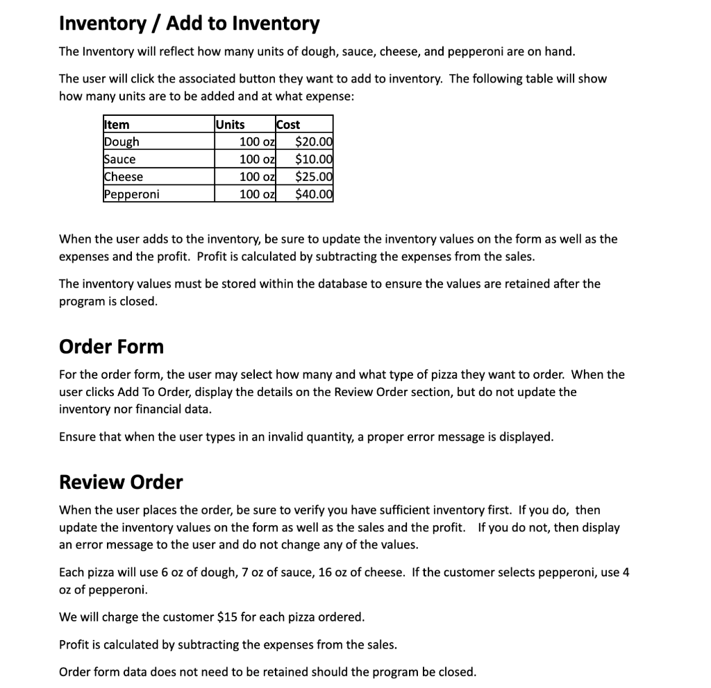 Solved Project Overview You are to develop a graphical | Chegg.com