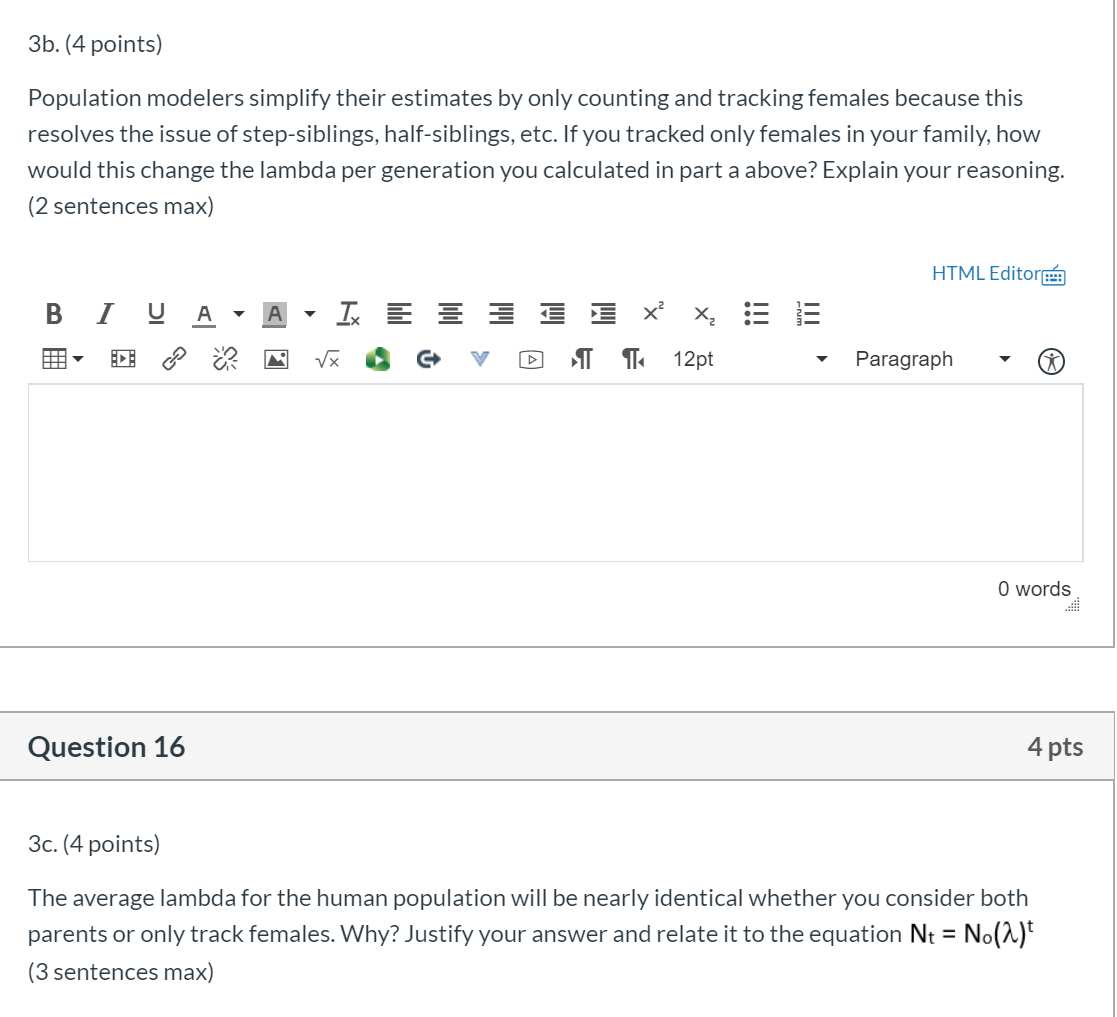 Question 13 O pts 3a1. (0 points but requires a | Chegg.com