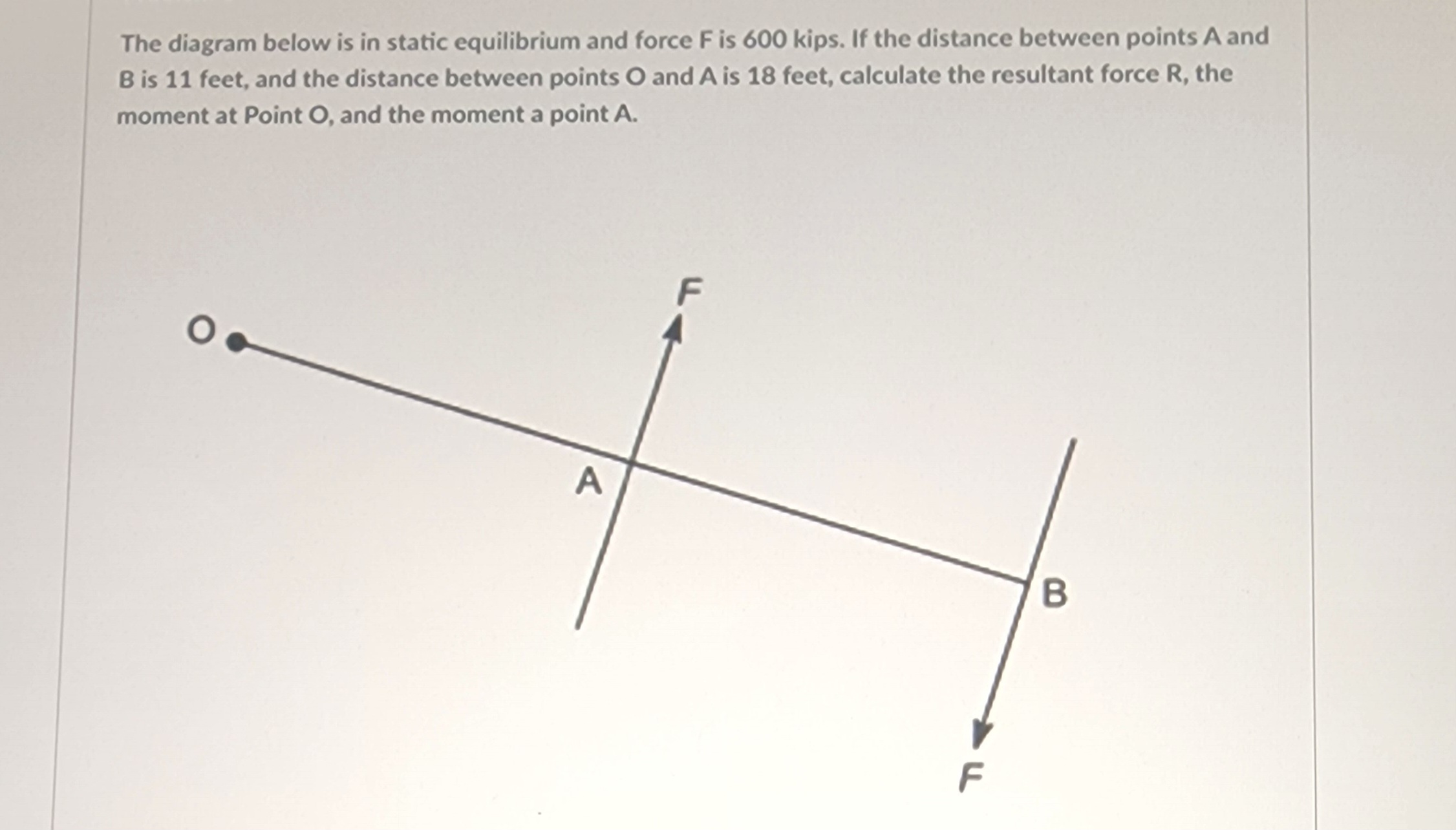 Solved The diagram below is in static equilibrium and force | Chegg.com
