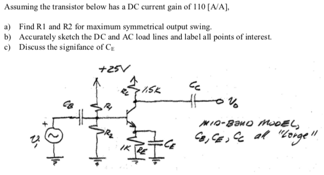 Solved Assuming the transistor below has a DC current gain | Chegg.com