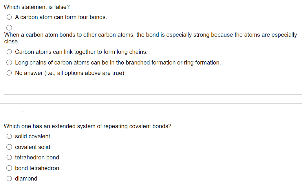 Solved Which statement is true about carbon to carbon bond? | Chegg.com