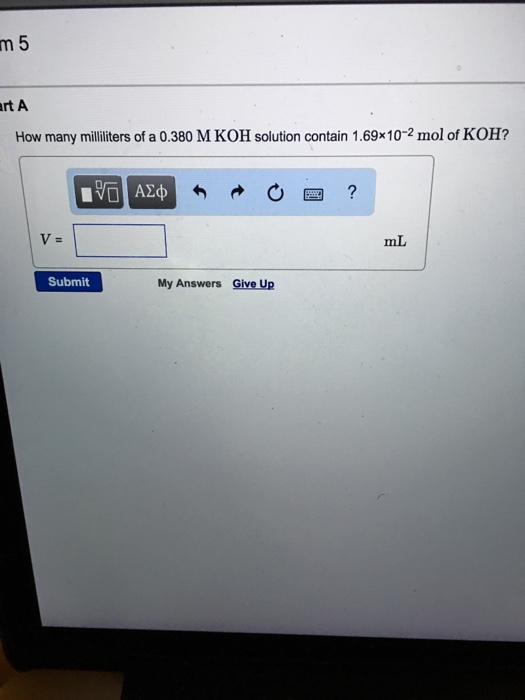 Solved How many milliliters of a 0.380 M KOH solution | Chegg.com