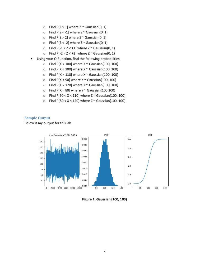 . Generate the raw data, pdf and CDF for X Gaussian | Chegg.com