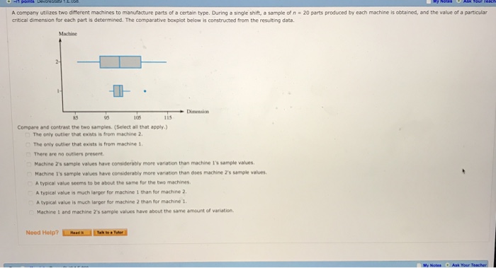 Solved A company utilizes two different machines to | Chegg.com