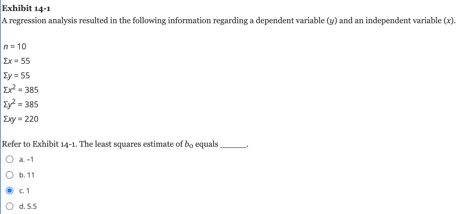 Solved Exhibit 14-1 A regression analysis resulted in the | Chegg.com
