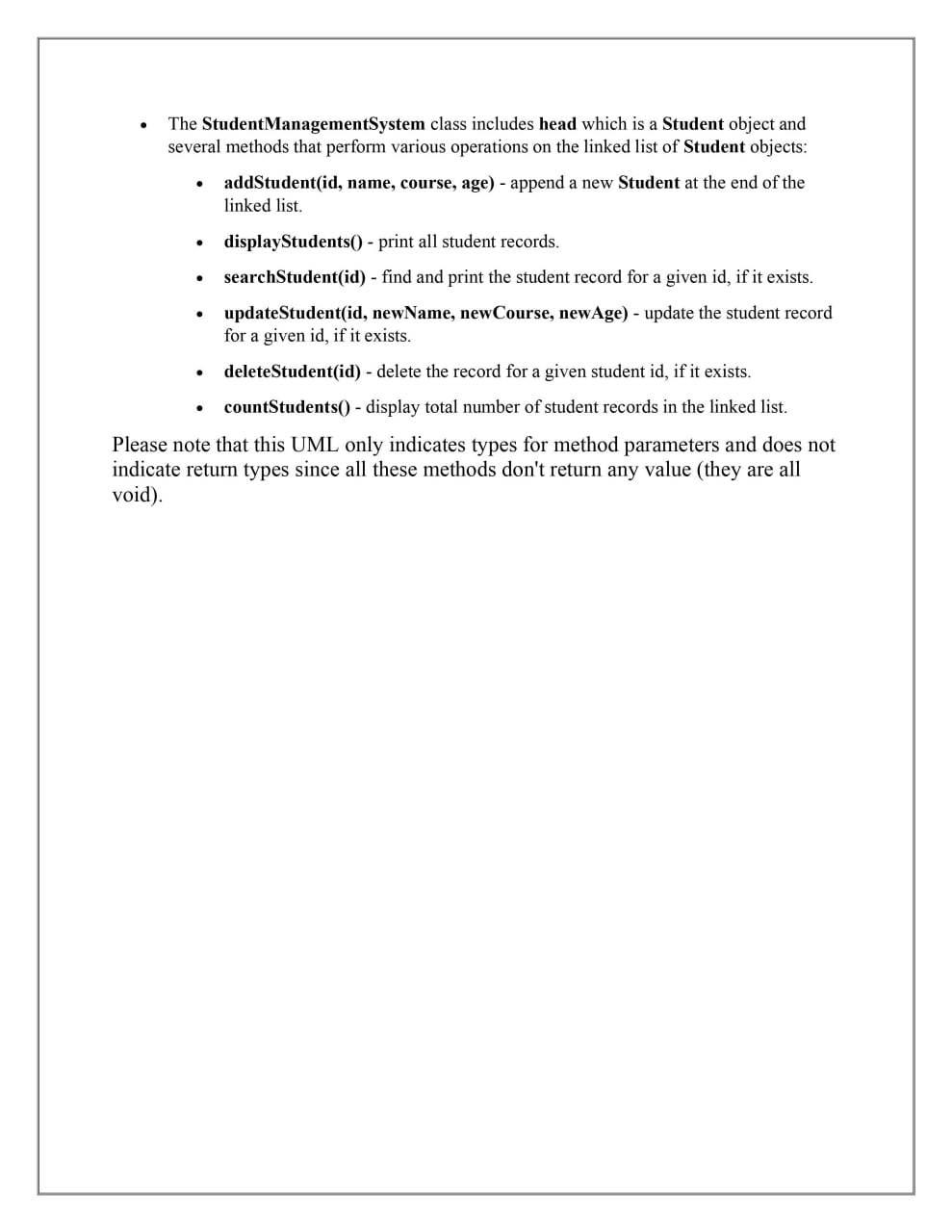 Solved Student Management System In the following project, | Chegg.com