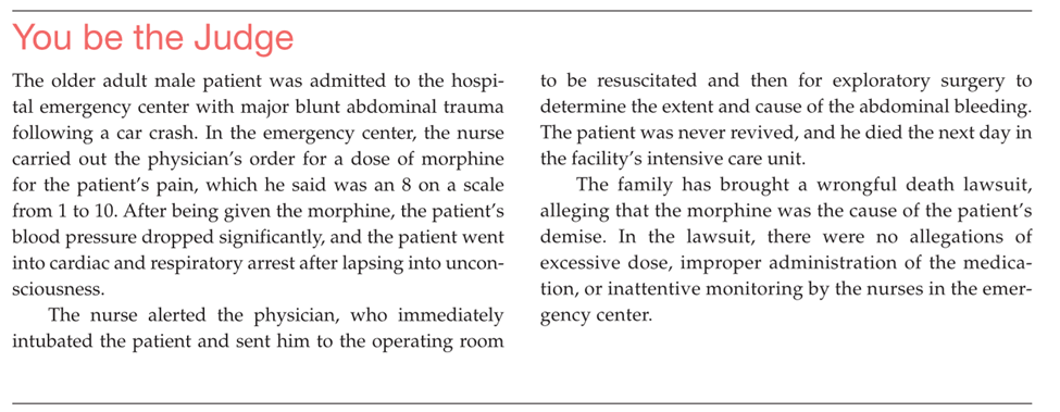 Solved Read the case study You be the Judge presented at the | Chegg.com