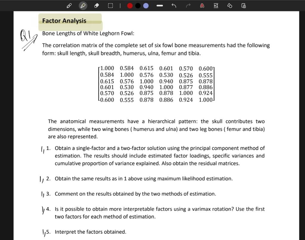 Factor Analysis (Applied Multivariate Statistical | Chegg.com