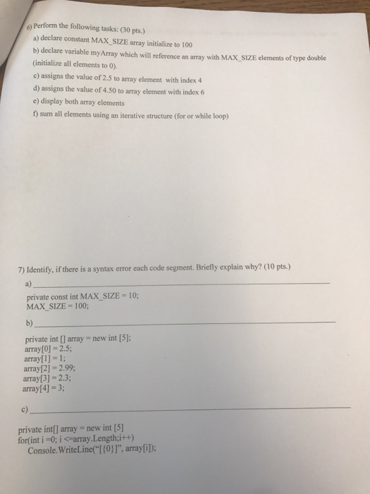 Solved Perform the following tasks: a) declare constant | Chegg.com