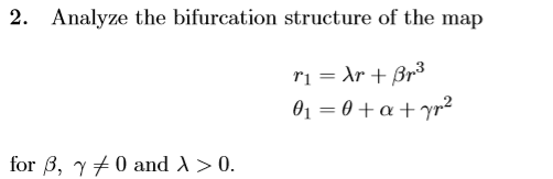 Solved 2. Analyze the bifurcation structure of the map | Chegg.com