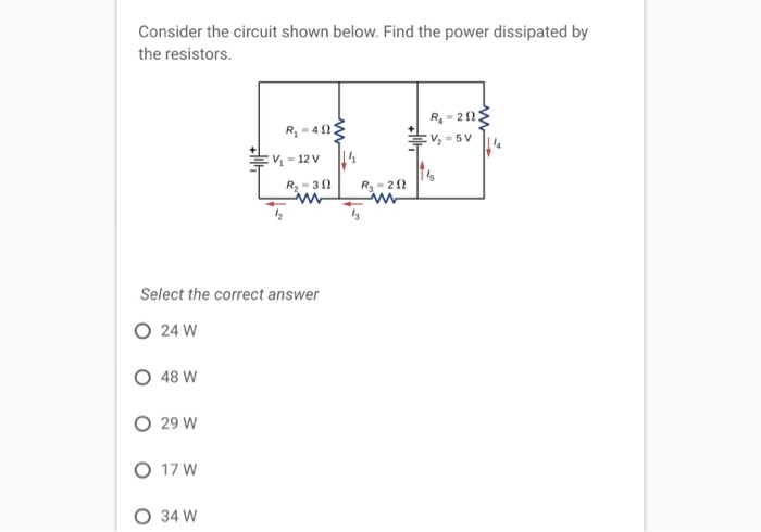 Solved Consider the circuit shown below. Find the power | Chegg.com