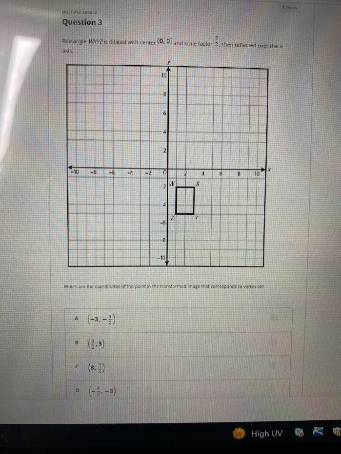 Solved rectangle WXYZ is dilated with center (0,0) and scale | Chegg.com