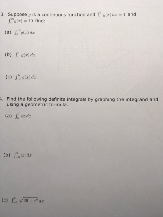 Solved Suppose g is a continuous function and integral^5 _4 | Chegg.com
