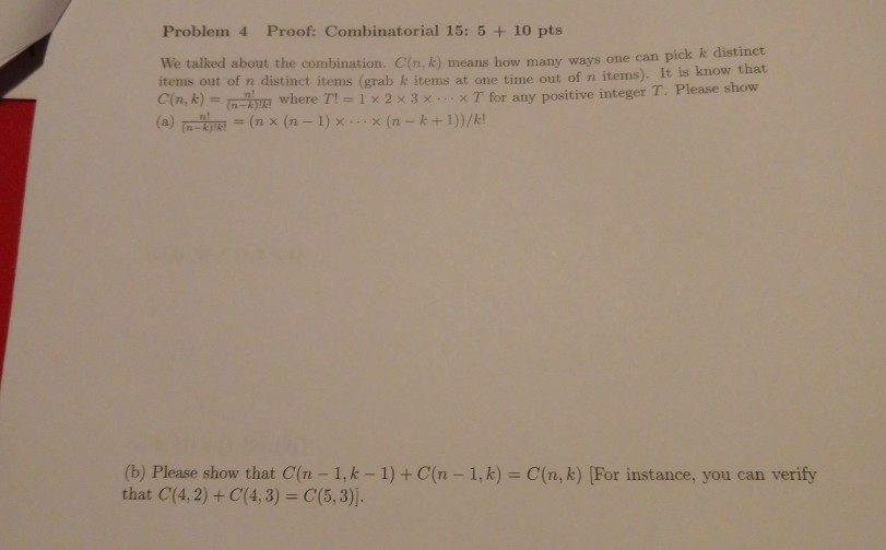 Solved Problem 4 Proof: Combinatorial 15: 5 + 10 pts We | Chegg.com