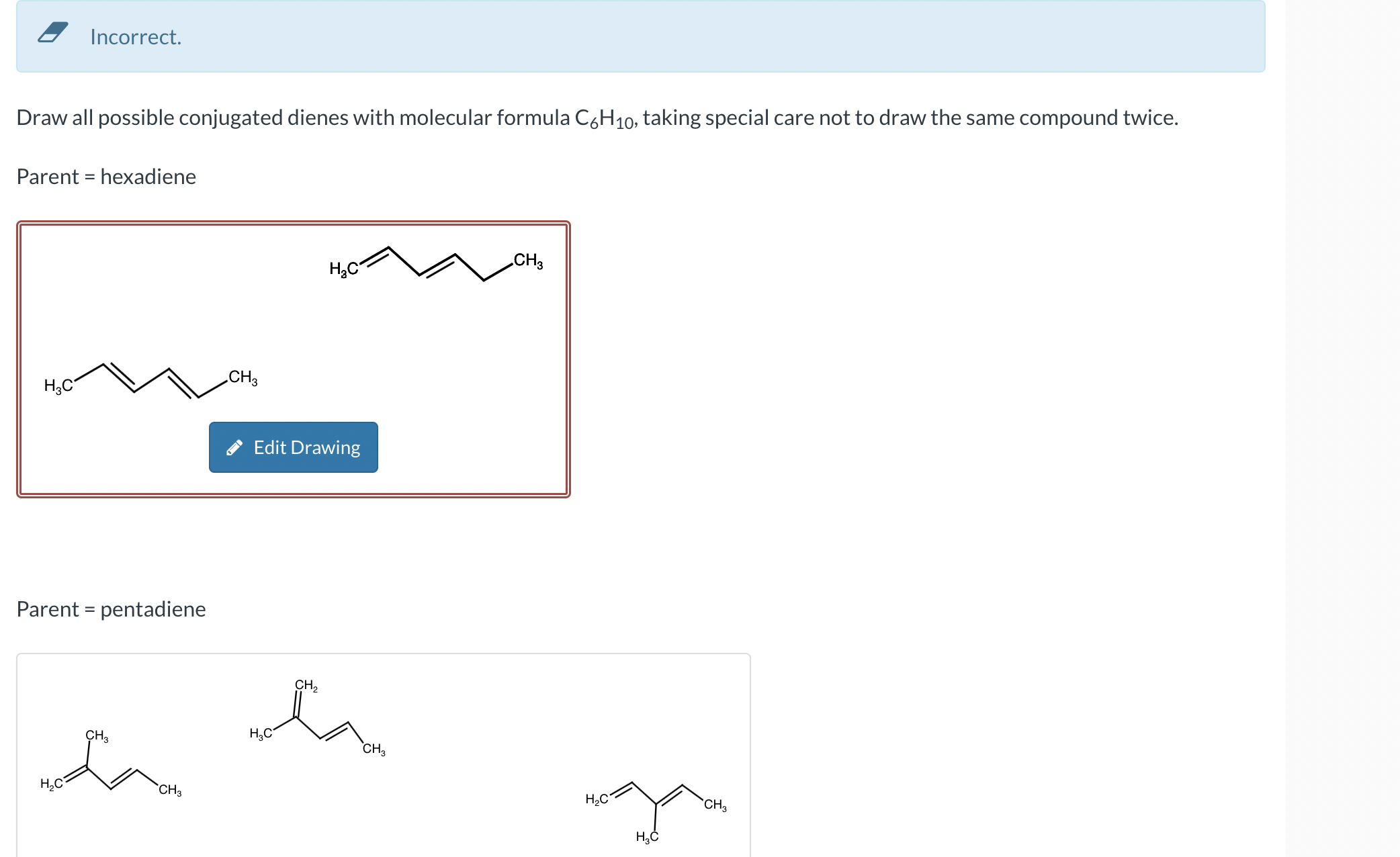 Solved Draw all possible conjugated dienes with molecular | Chegg.com