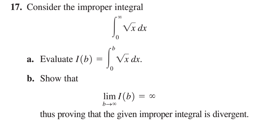 Solved 17 Consider The Improper Integral ∫0∞xdx A Evaluate