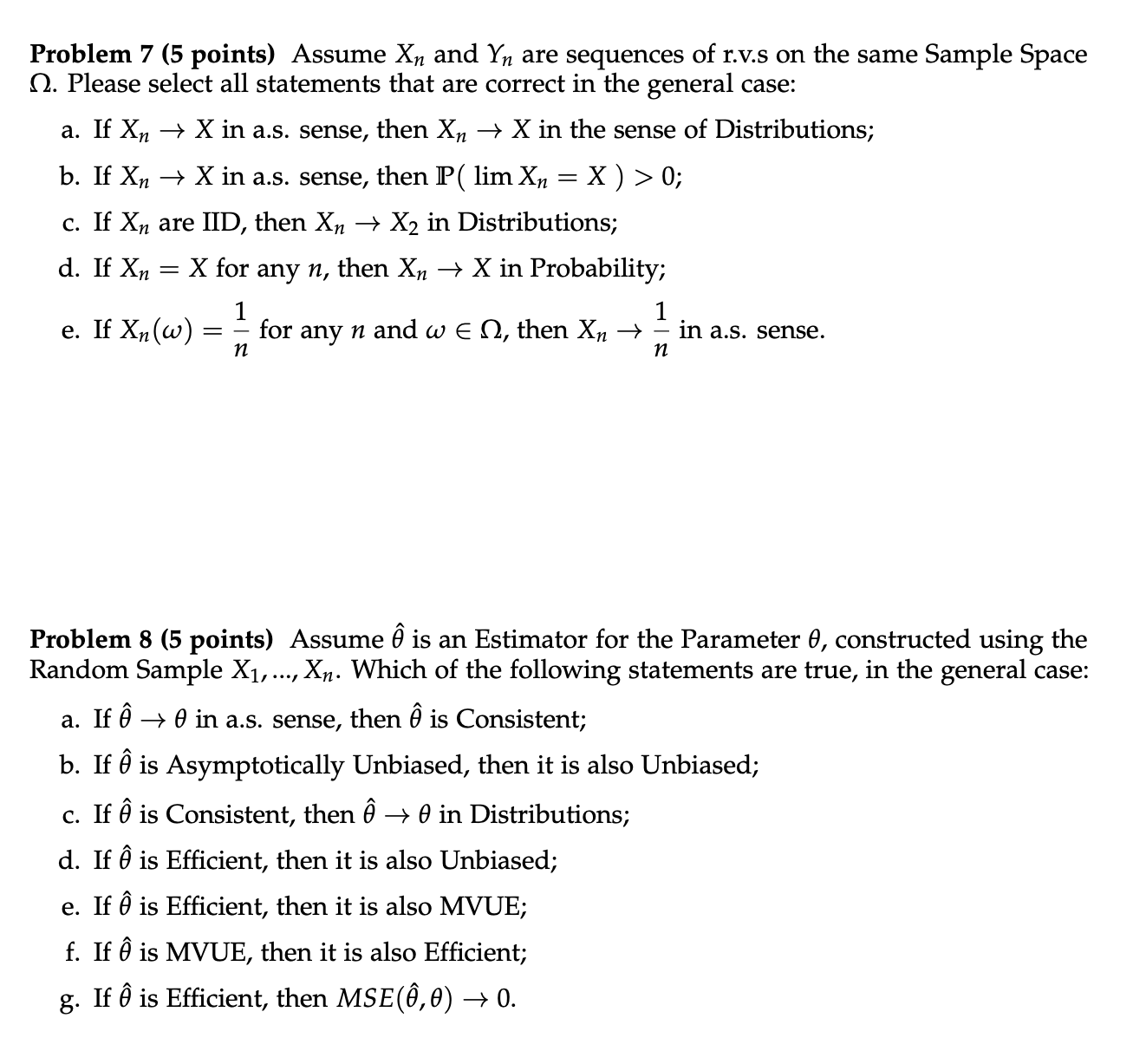 Solved Problem 7 (5 points) Assume Xn and Yn are sequences | Chegg.com