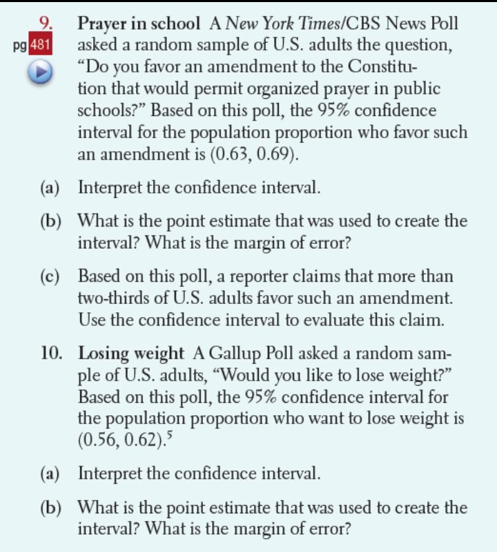 Solved 9. ﻿Prayer in school A New York Times/CBS News Poll | Chegg.com