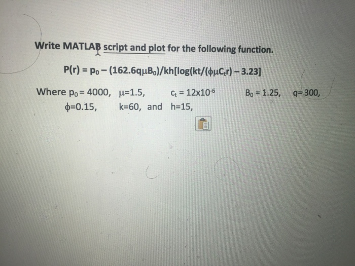 Solved Write MATLAB script and plot for the following | Chegg.com