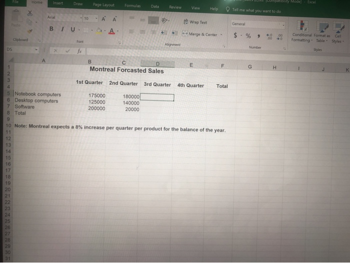 Solved 70 nse .00 0 Formatting Table - Styles Clipboard Font | Chegg.com