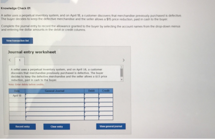 Solved Knowledge Check 01 A seller uses a perpetual | Chegg.com