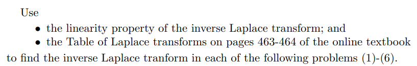 Solved Use • the linearity property of the inverse Laplace | Chegg.com