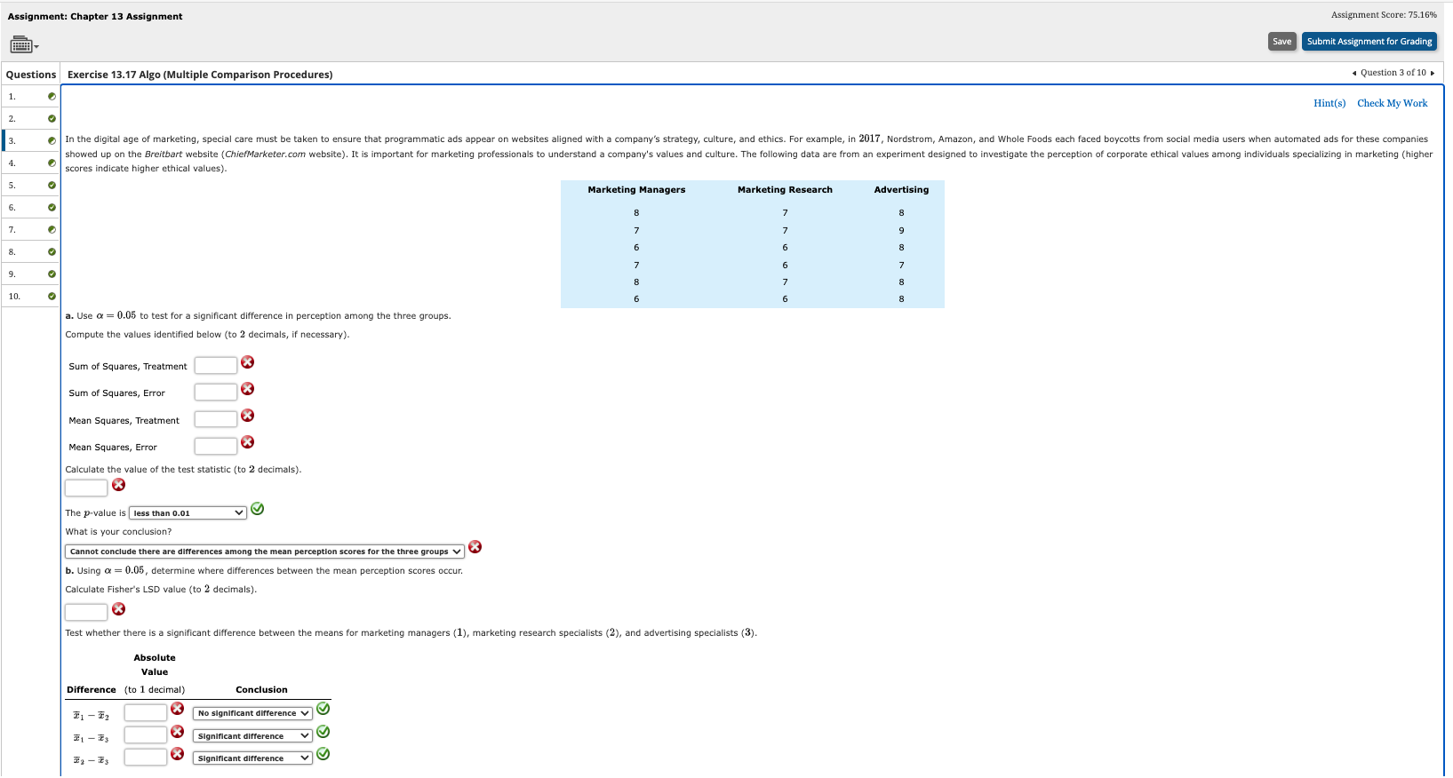 Solved Exercise 13.17 ﻿Algo (Multiple Comparison | Chegg.com