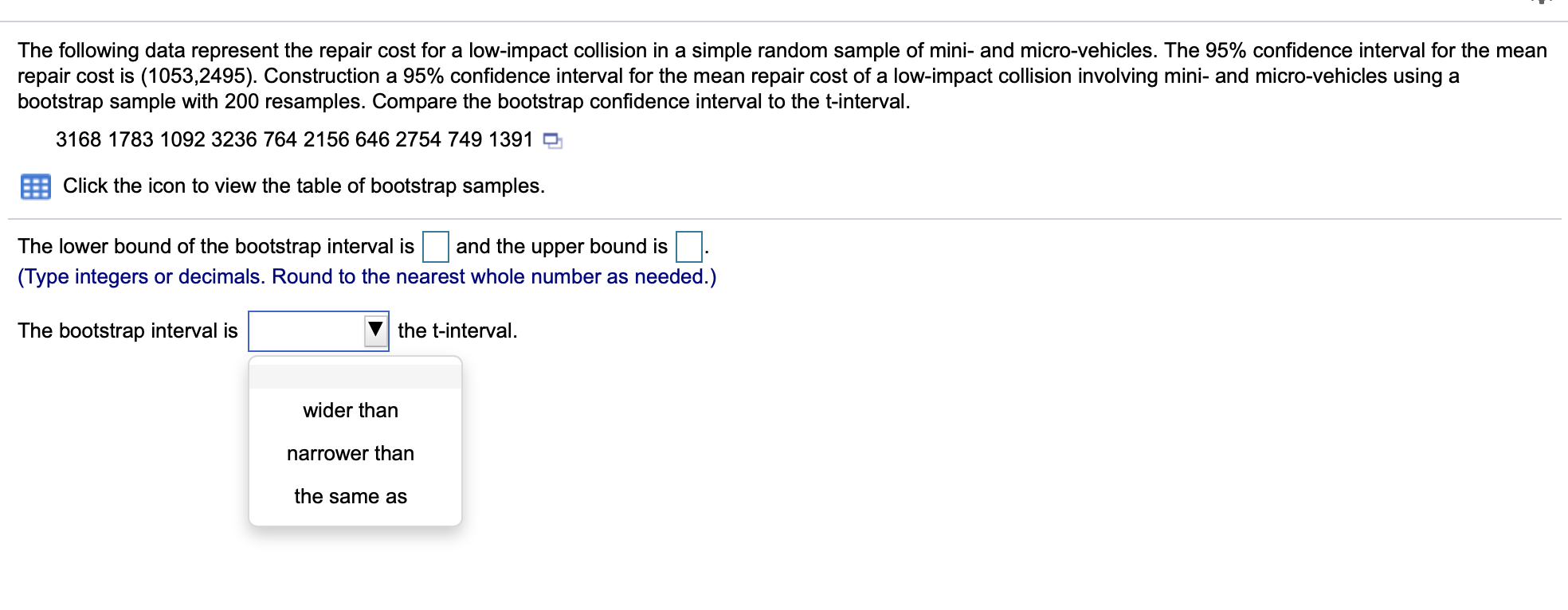 Solved The following data represent the repair cost for a | Chegg.com