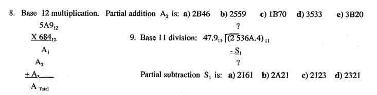Solved 5A92 8. Base 12 multiplication. Partial addition A2 | Chegg.com