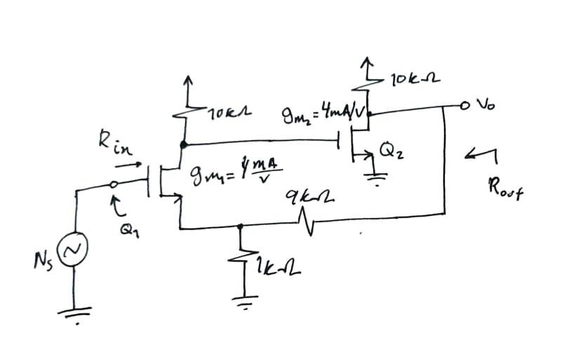Solved Calculate the current and voltage gain, also the | Chegg.com
