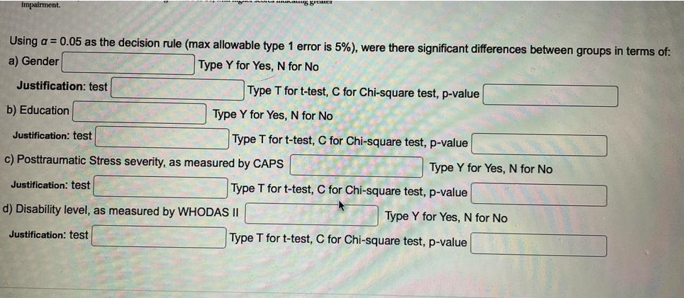 Solved Using α=0.05 as the decision rule (max allowable type | Chegg.com