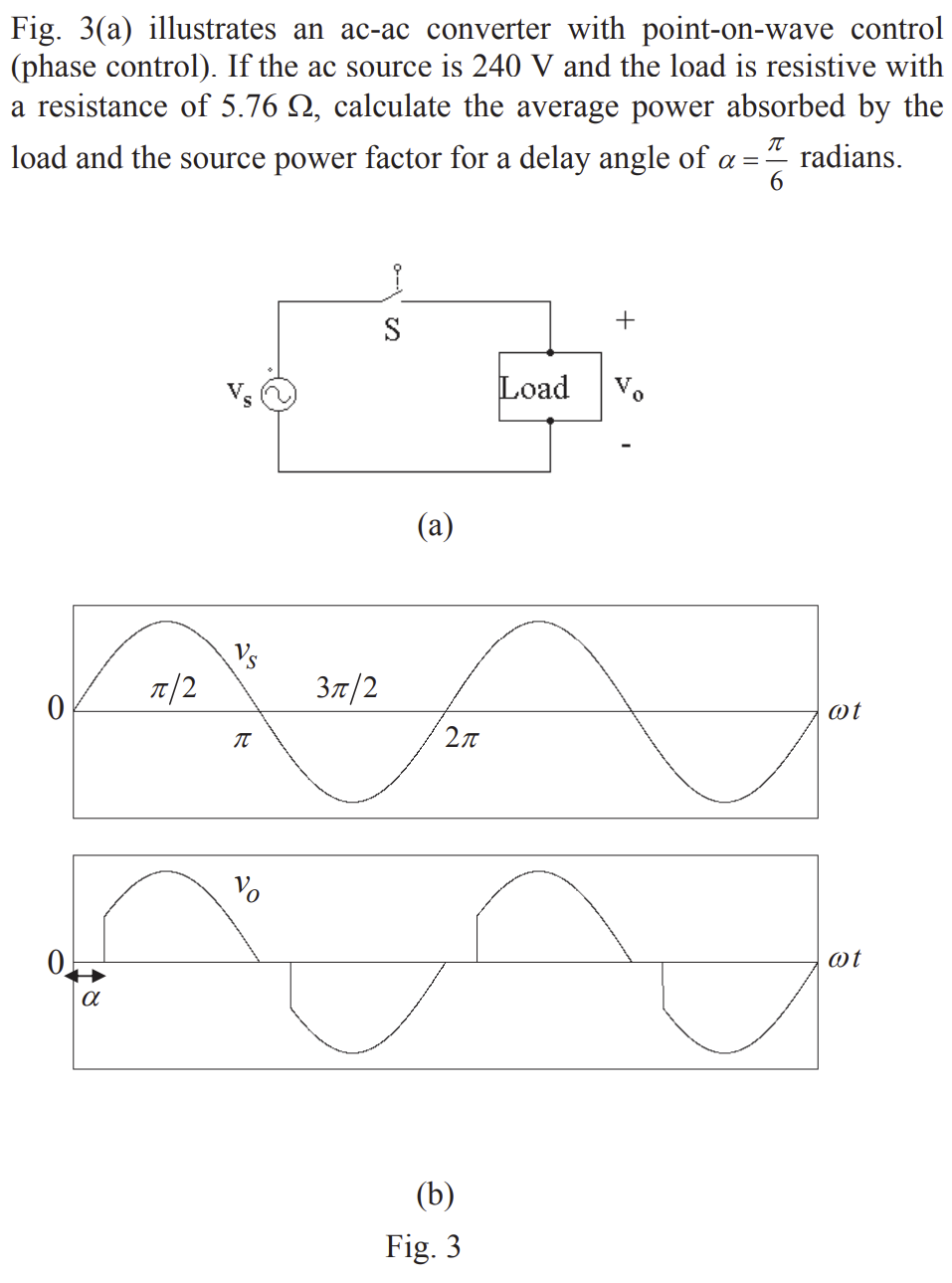 Solved Fig. 3(a) illustrates an ac-ac converter with | Chegg.com
