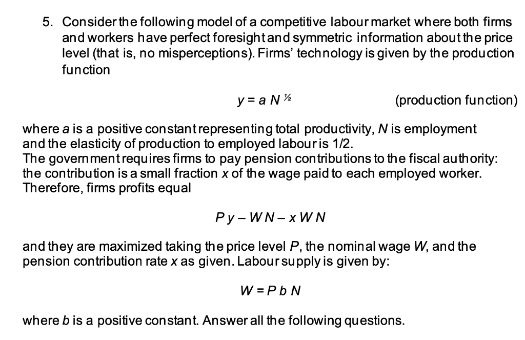 Solved Derive the labour demand schedule by solving the | Chegg.com