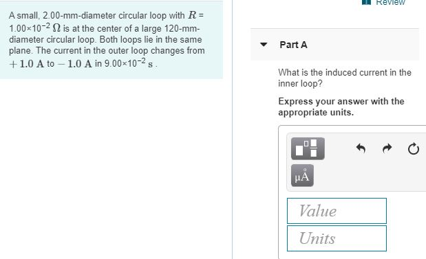 Solved Review A small, 2.00-mm-diameter circular loop with | Chegg.com