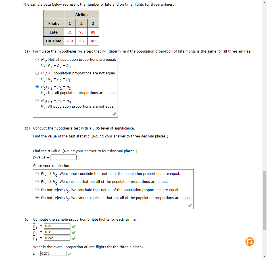 Solved The sample data below represent the number of late | Chegg.com