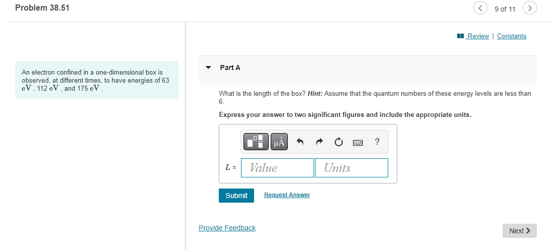 Solved An electron confined in a one-dimensional box is Part | Chegg.com