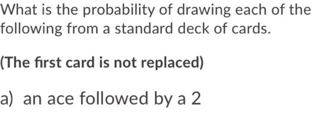 Solved What is the probability of drawing each of the | Chegg.com