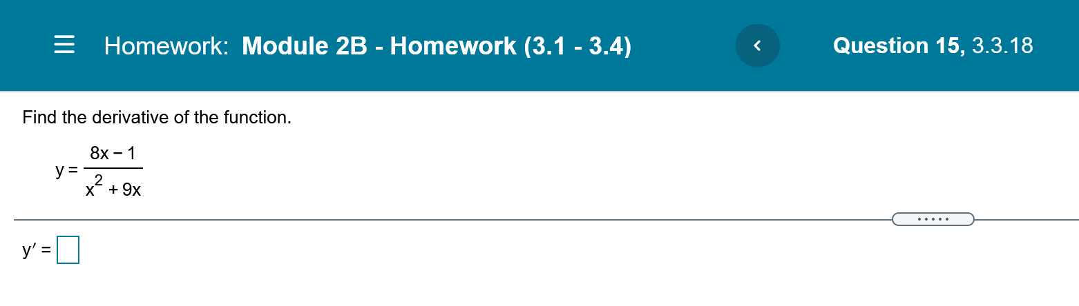 Solved Homework: Module 2B - Homework (3.1 - 3.4) Question | Chegg.com