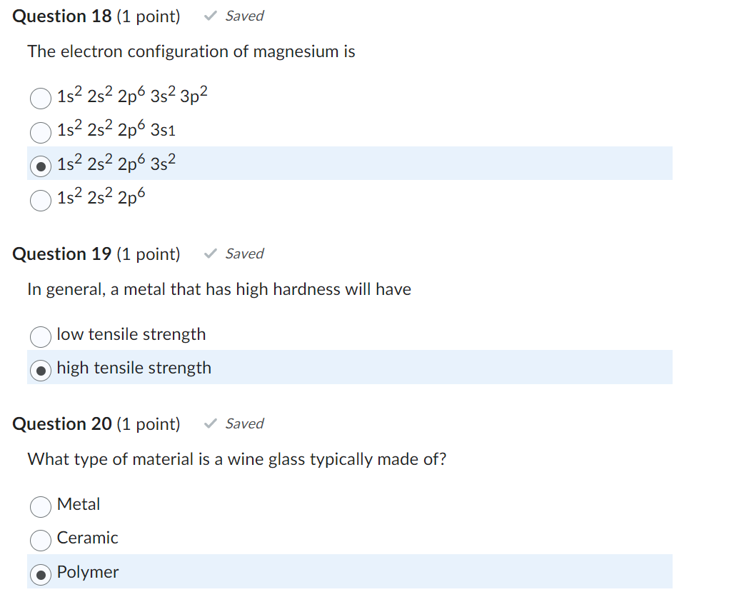Solved The electron configuration of magnesium is | Chegg.com