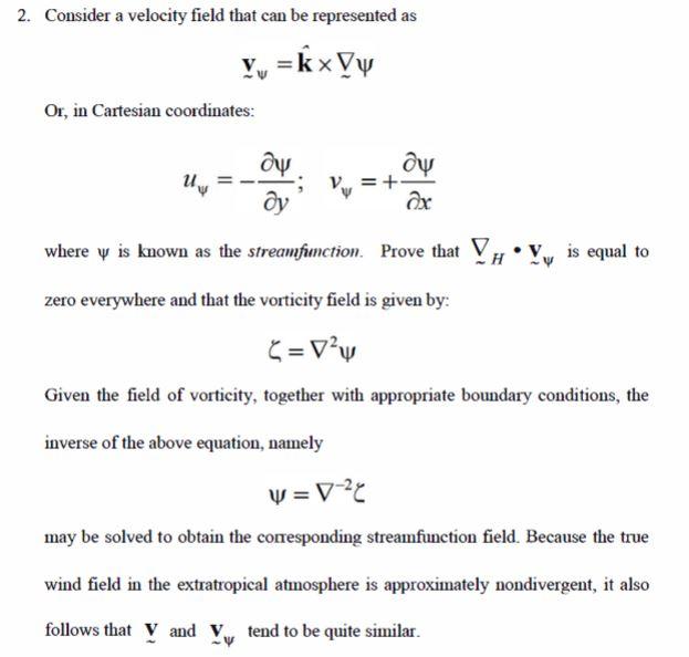 Solved 2. Consider a velocity field that can be represented | Chegg.com