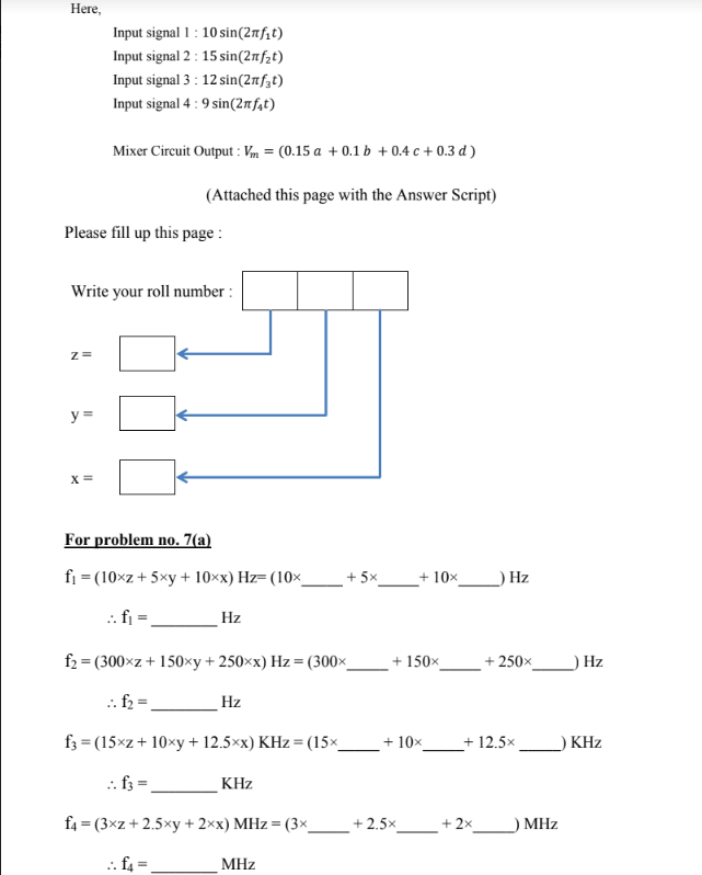 A communication system transmits multiple signals | Chegg.com