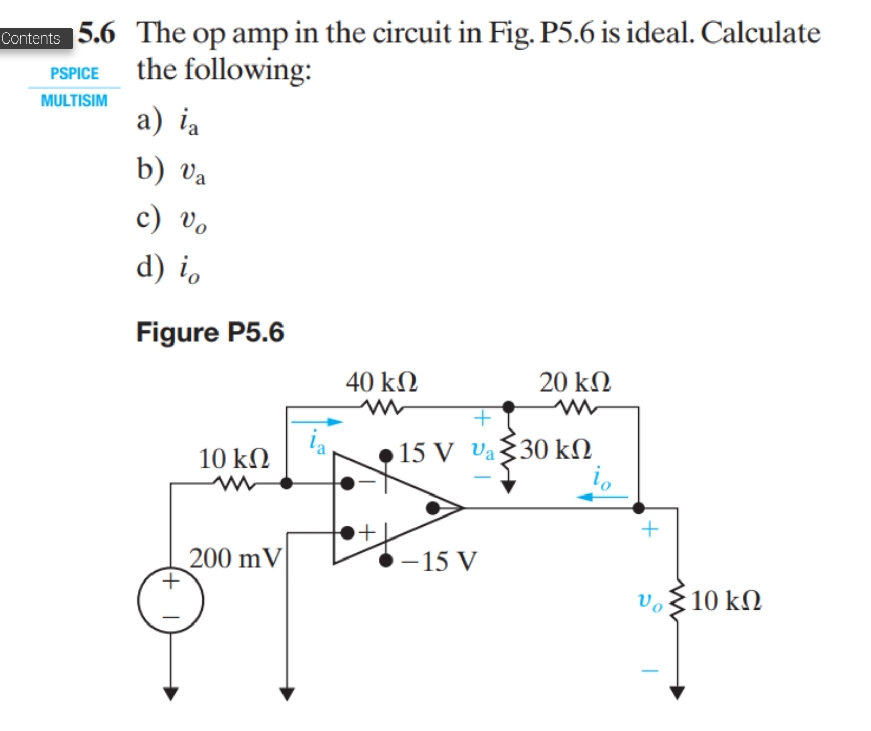 Solved Xov 5.5 Find v, in the circuit in Fig. P5.5. PSPICE | Chegg.com
