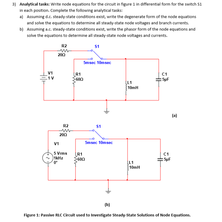 3) Analytical tasks: Write node equations for the | Chegg.com